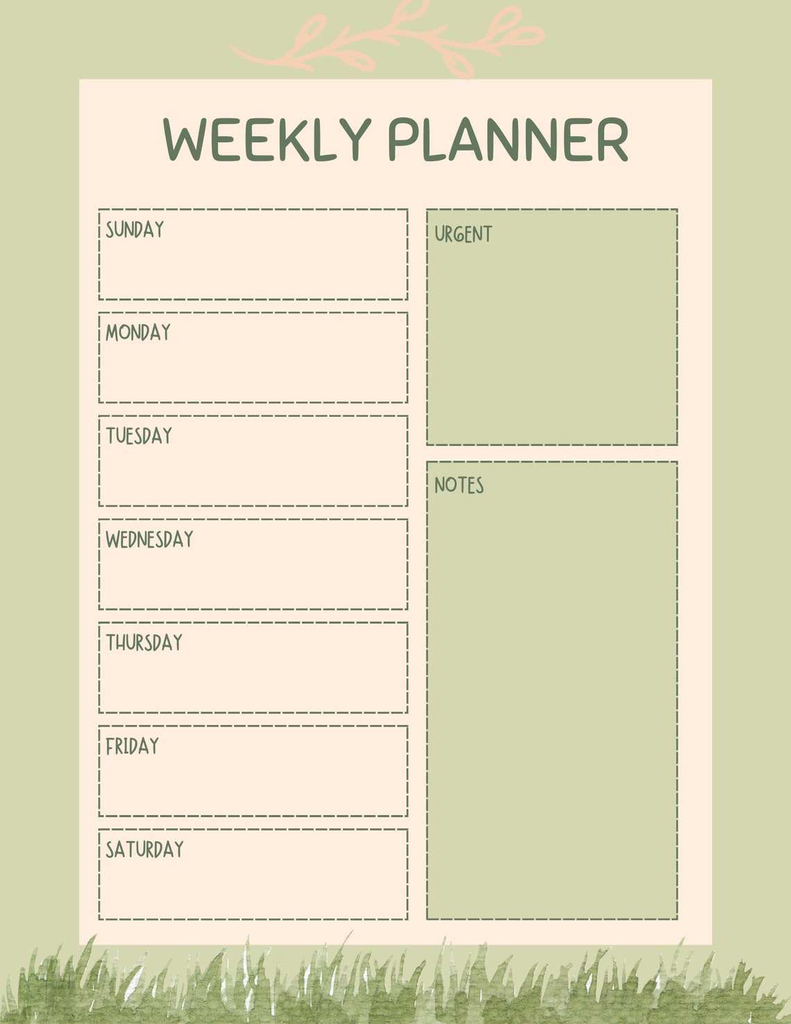 Digital Weekly Planner Pages (10) Undated - Etsy