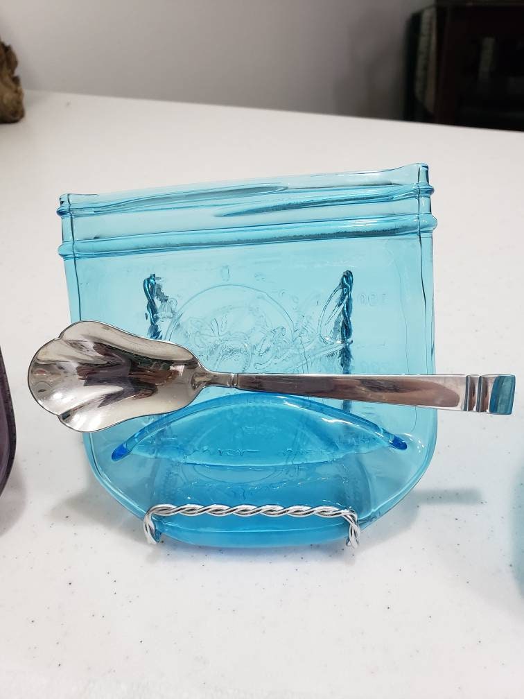 Mason Jar Melted Spoon Rest or Soap Dish - Etsy