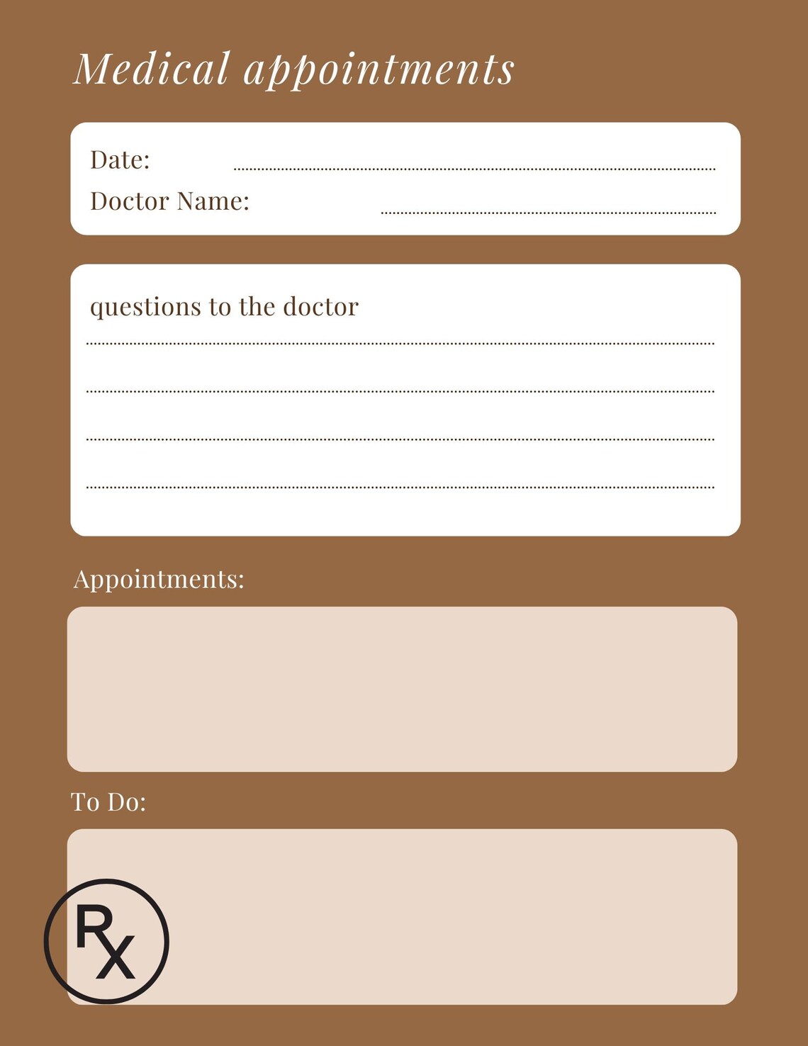 Medications Chart Digital Download - Etsy