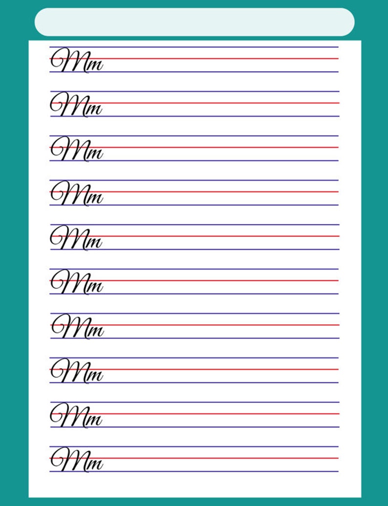 Cursive Alphabet Practice Sheets 26 Pages Digital - Etsy
