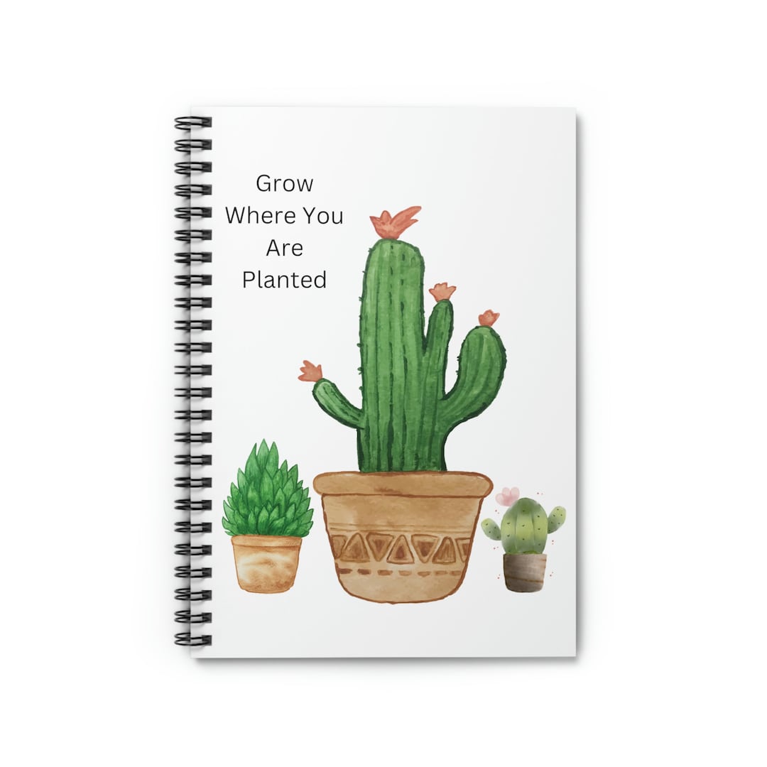 Cactus Notebook Spiral Notebook Ruled Line - Etsy