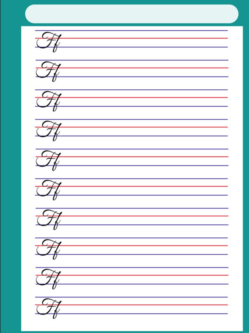 Cursive Alphabet Practice Sheets 26 Pages Digital - Etsy
