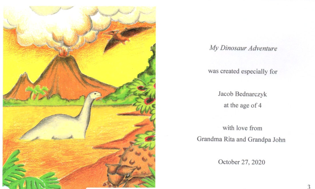 Personalized Children's Book My Dinosaur Adventure - Etsy