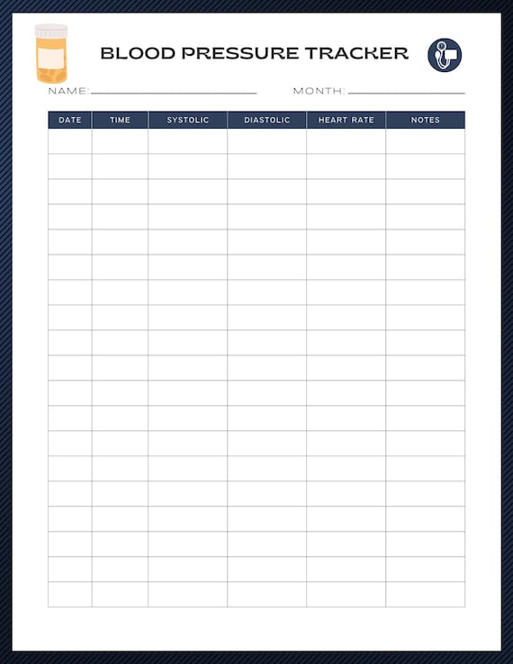 Blood Pressure Track Sheets Charts 2 Digital - Etsy