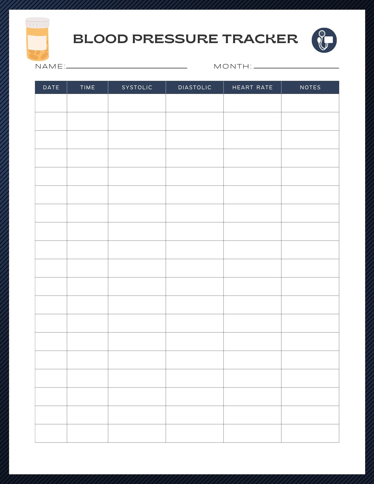 Blood Pressure Track Sheets Charts (2) Digital List Tracking List - Etsy