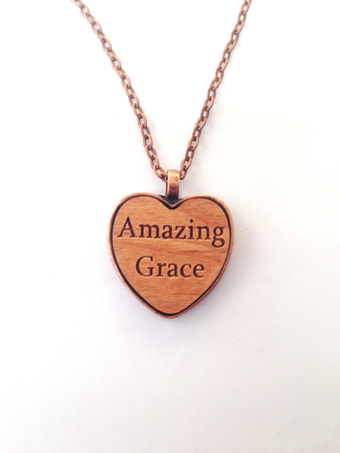 AMAZING GRACE HEART NeCKLaCE pendant heart jewelry necklace | Etsy