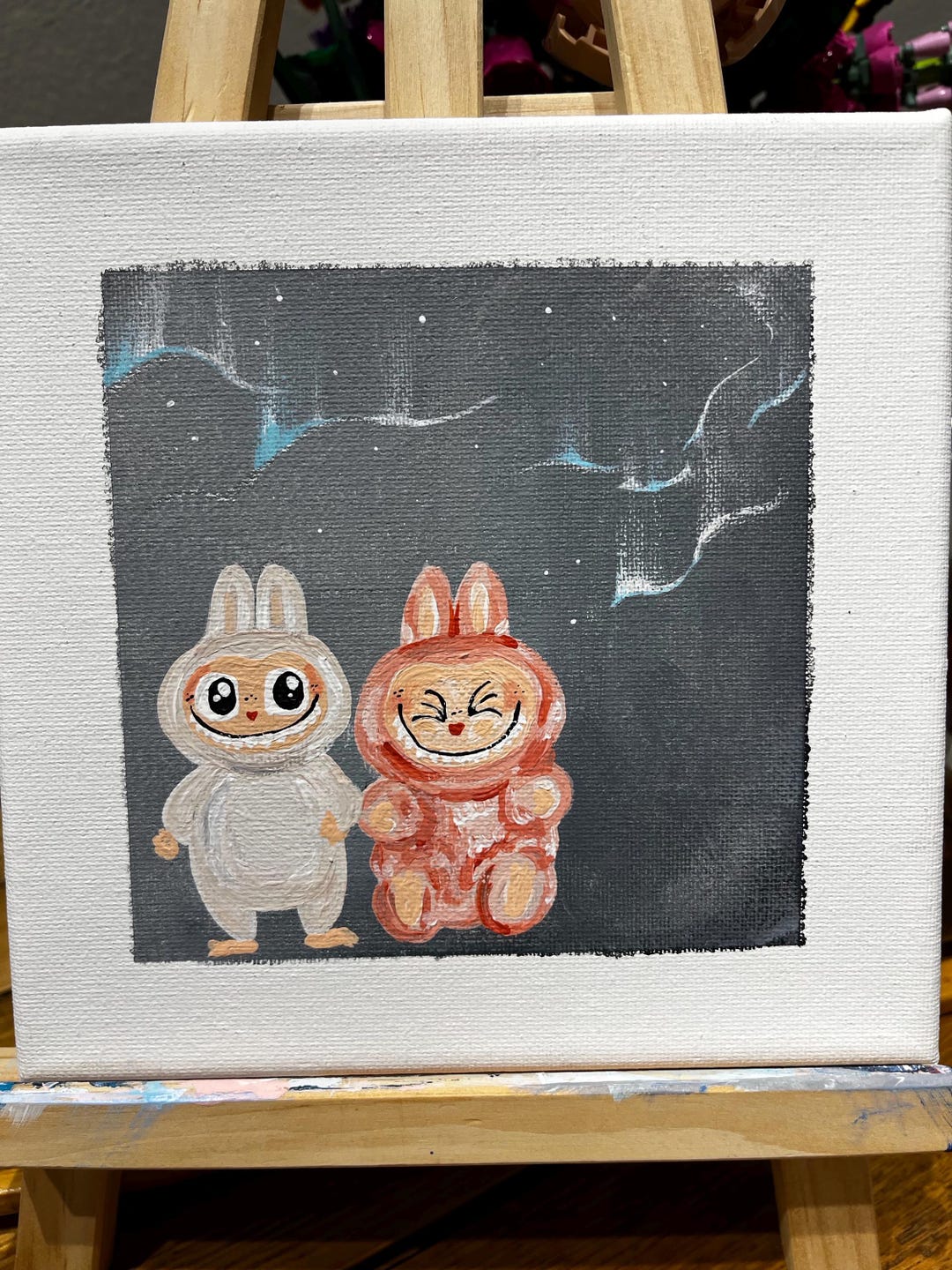 Labubu Inspired Art Small Painting Labubu Friends - Etsy