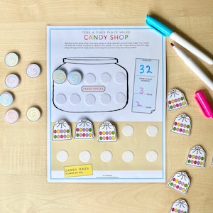 Place Value Candy Shop - Printable Math Page, Pre-k Math Printable ...