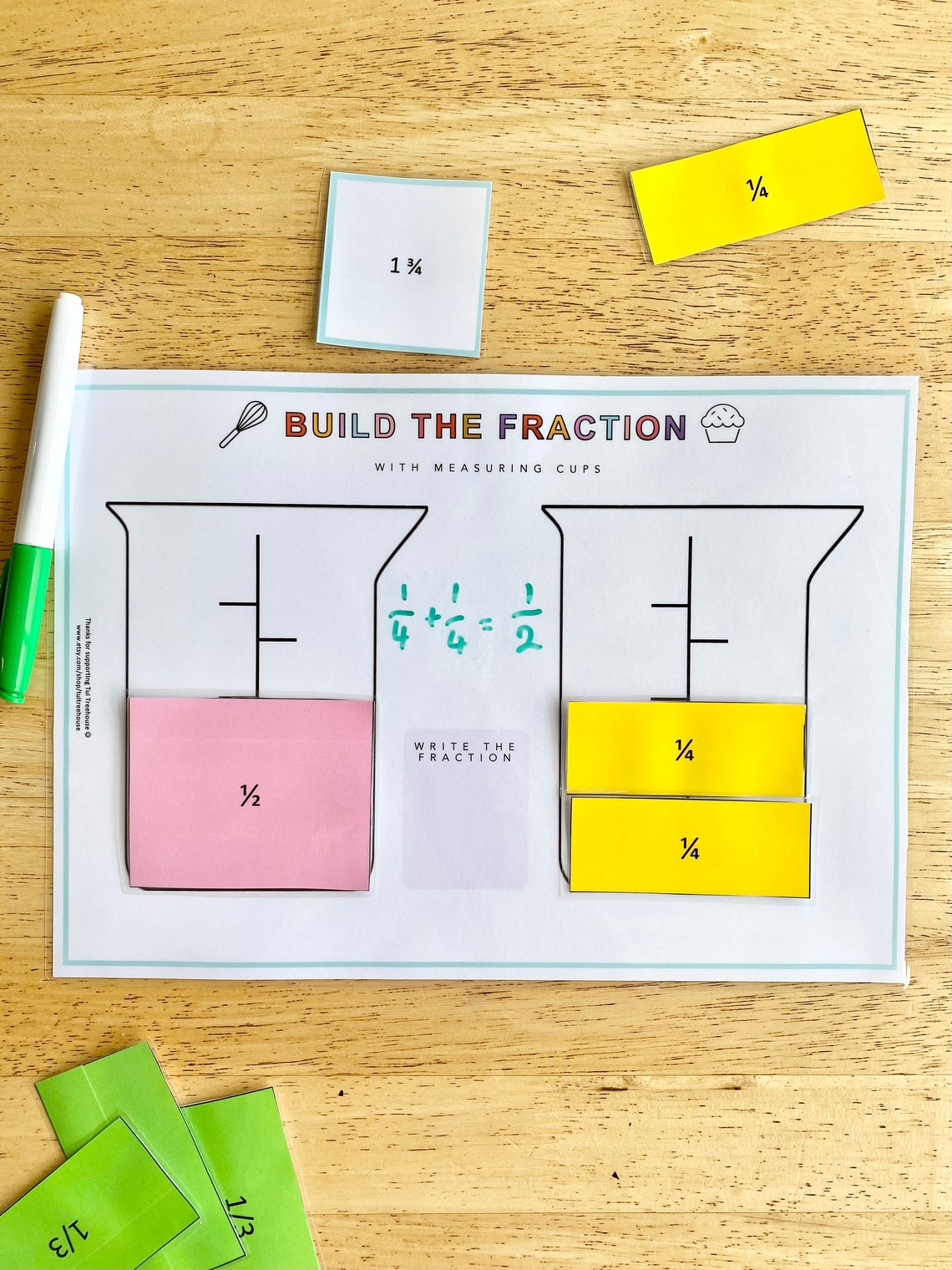 FRACTIONS MATCHING GAME Baking Fractions, Learn Fractions With ...