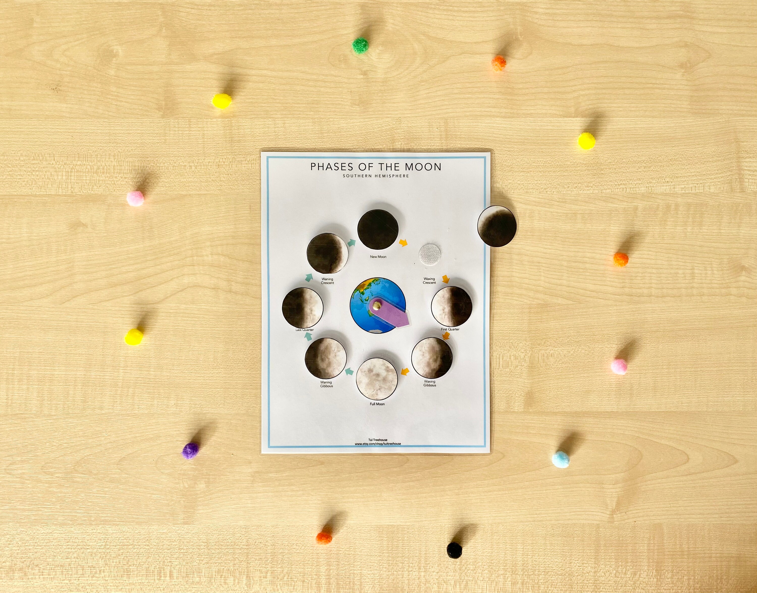 MOON PHASES - Printable Busy Book Page, Lunar Cycle Printable ...