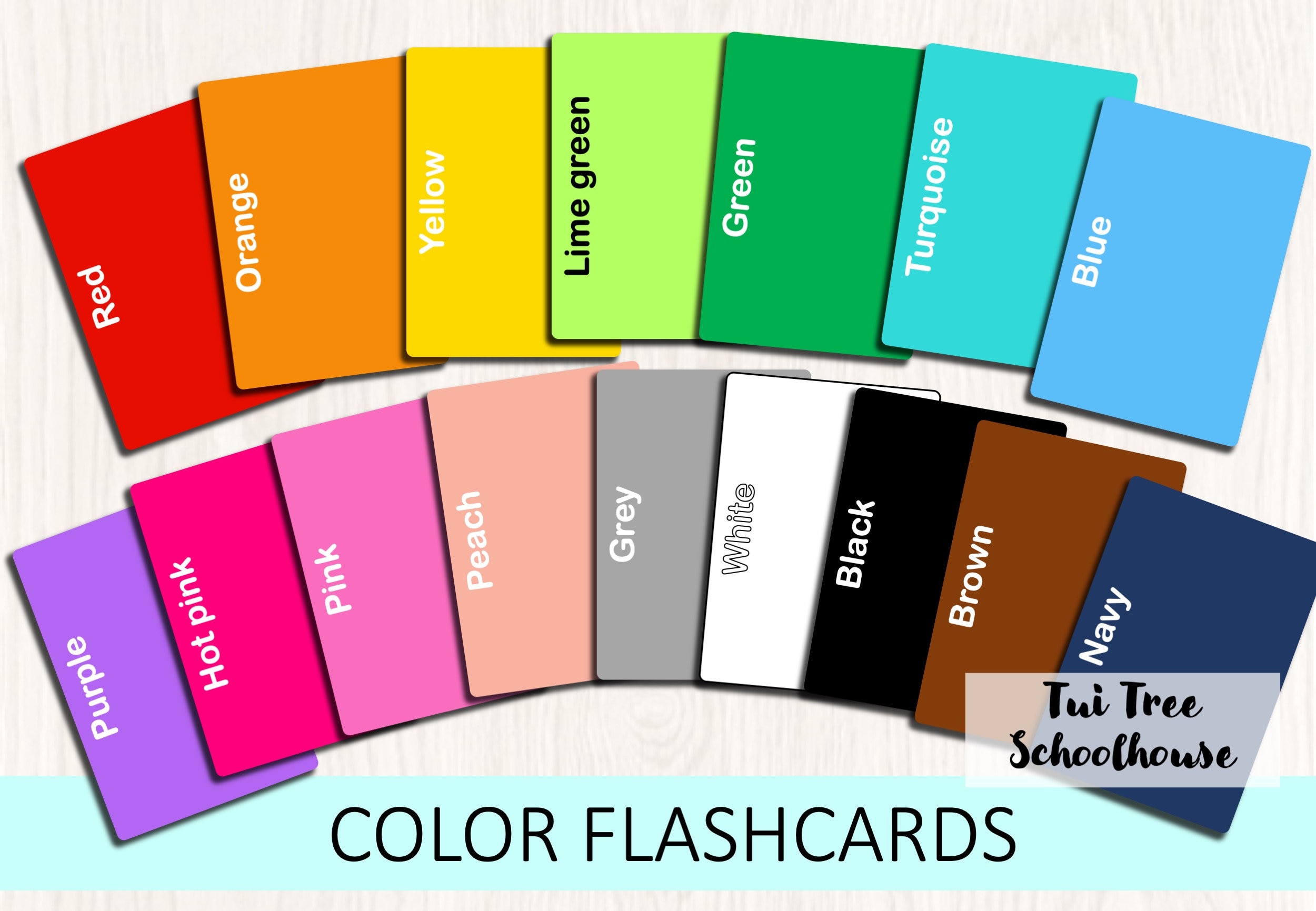 Color Flashcards, Printable Colour Cards, Color-sorting Mats, Preschool ...