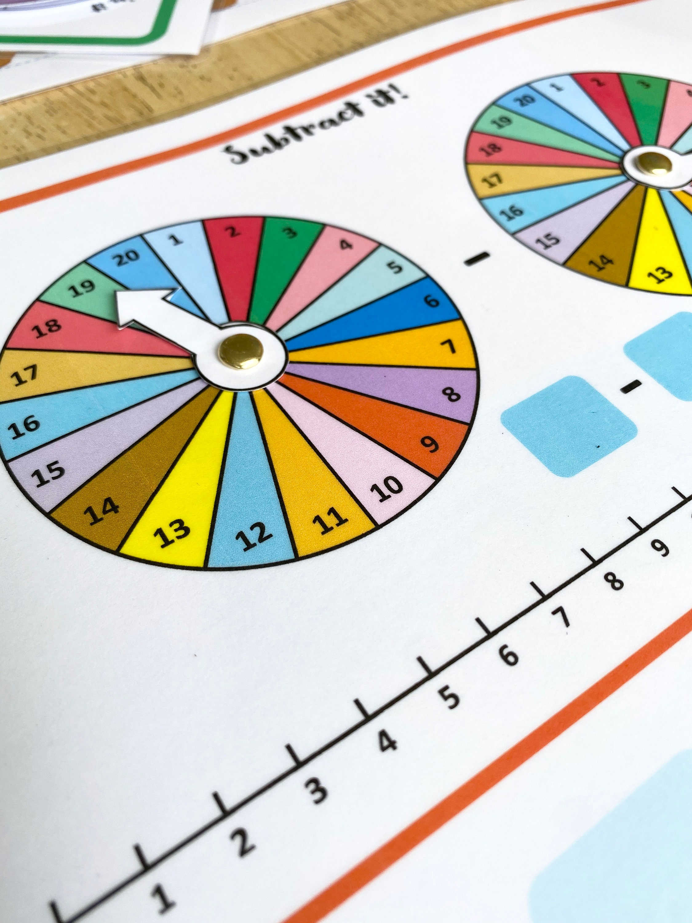 Subtract It Spin Wheel Learning Mat. Subtraction Practice - Etsy UK