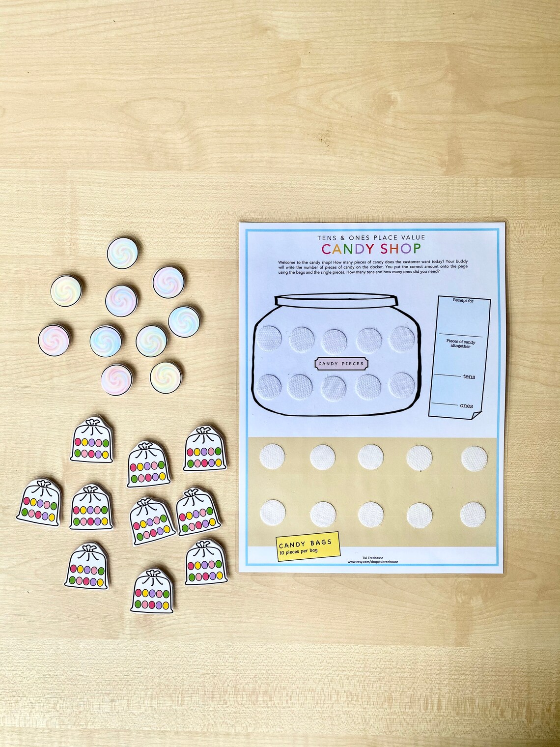 Place Value Candy Shop Printable Math Page, Pre-k Math Printable ...