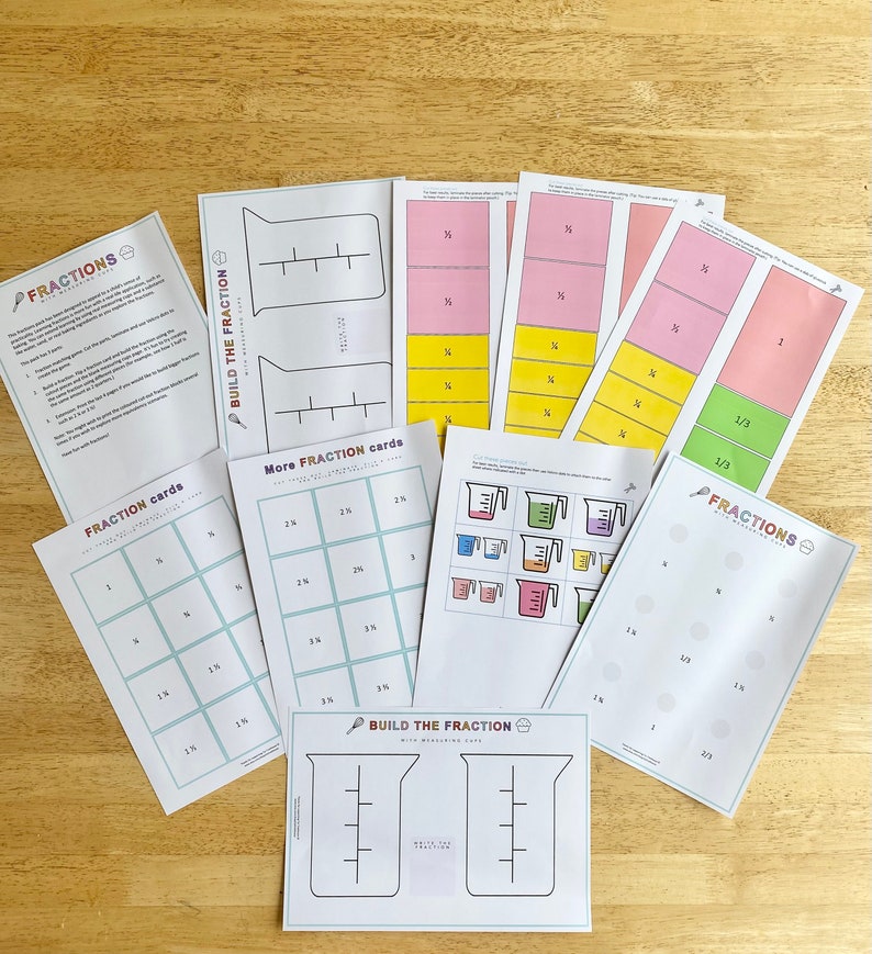 FRACTIONS MATCHING GAME Baking Fractions, Learn Fractions With ...