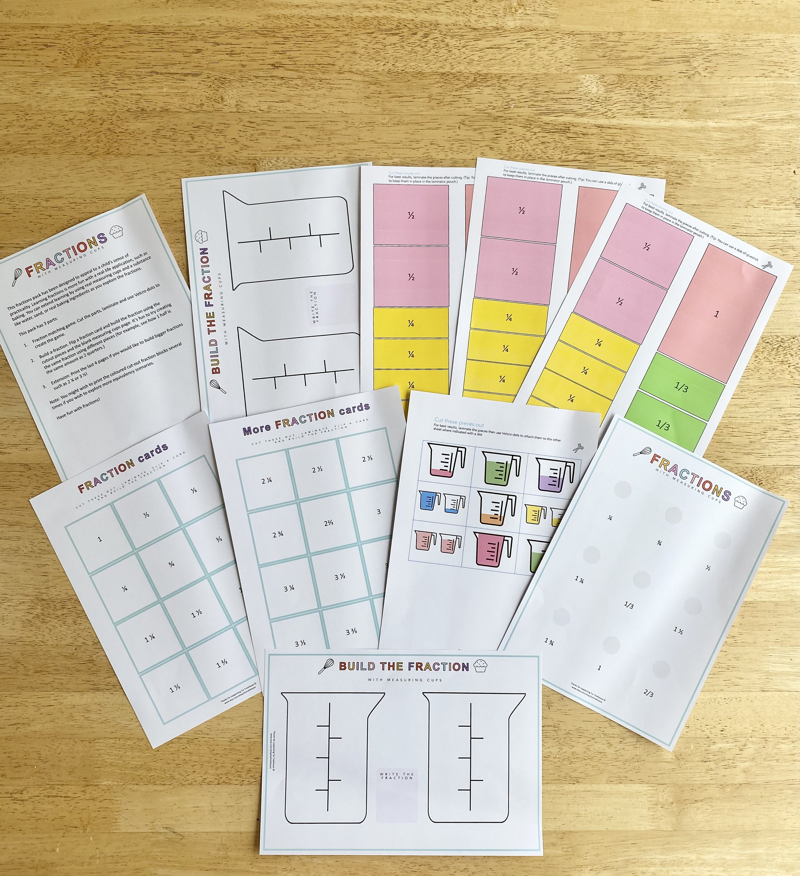 FRACTIONS MATCHING GAME Baking Fractions, Learn Fractions With ...