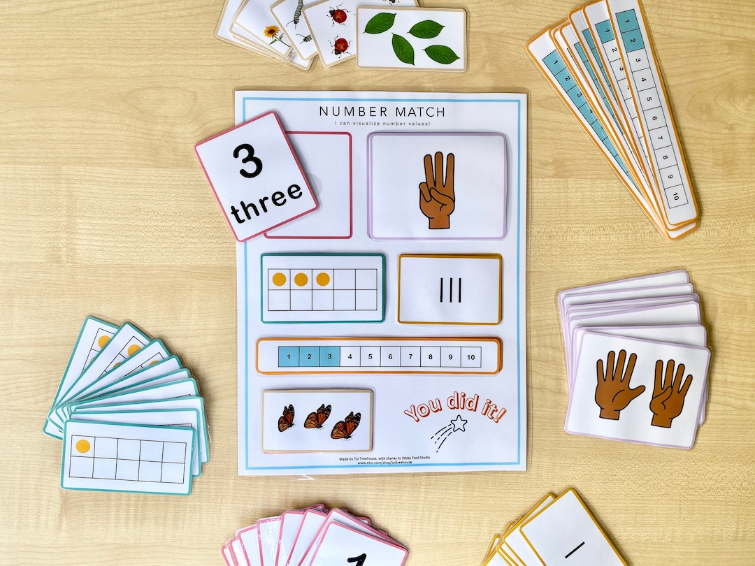 NUMBER MATCH Printable - Number Match Game, Busy Book, Number ...