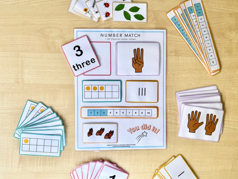 Number Match Printable Number Match Game Busy Book Number - Etsy