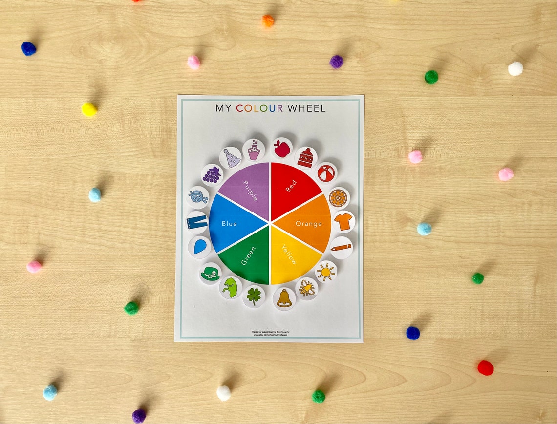 COLOUR WHEEL MATCHING, Color Matching, Preschool Colors Printable ...
