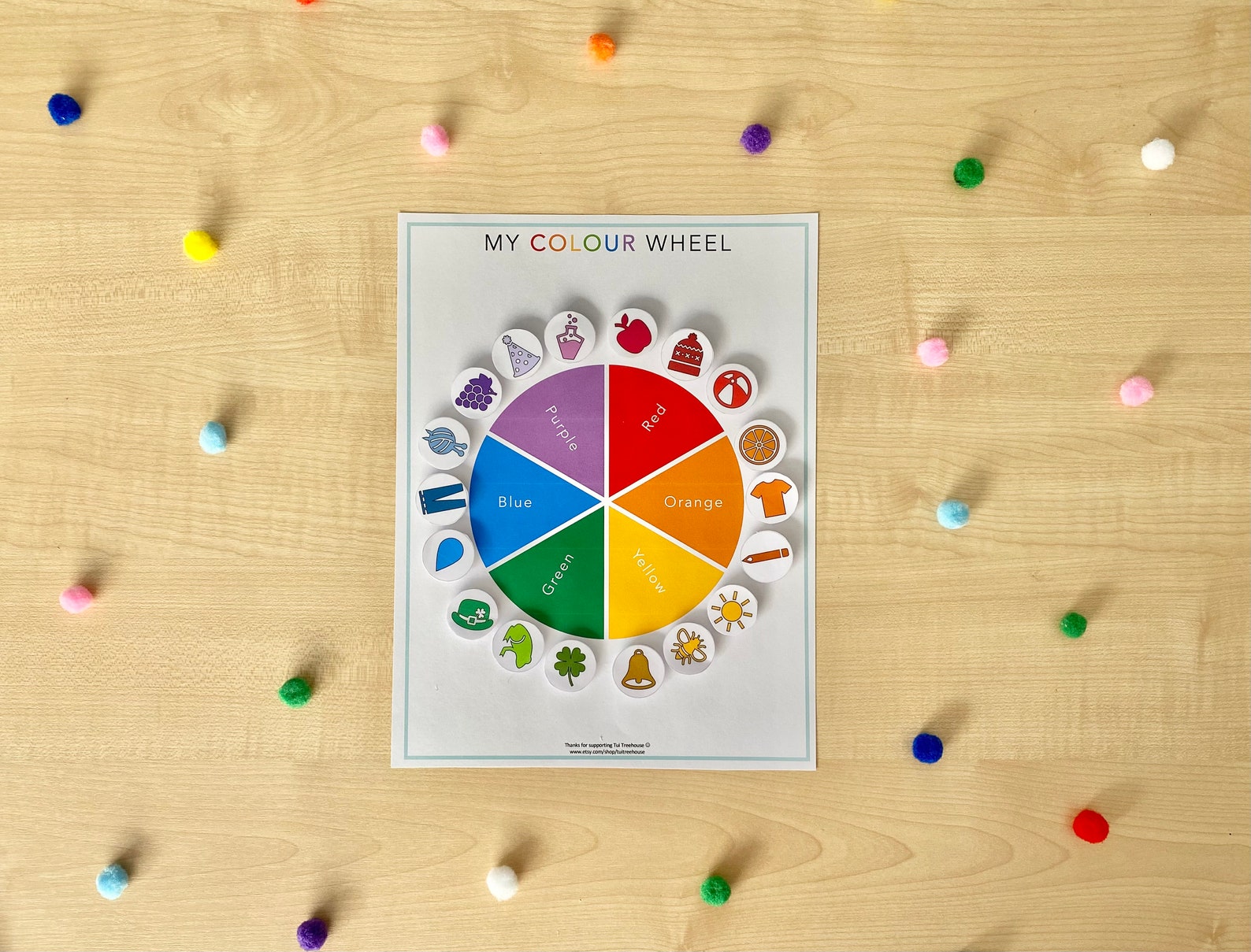 COLOUR WHEEL MATCHING, Color Matching, Preschool Colors Printable ...