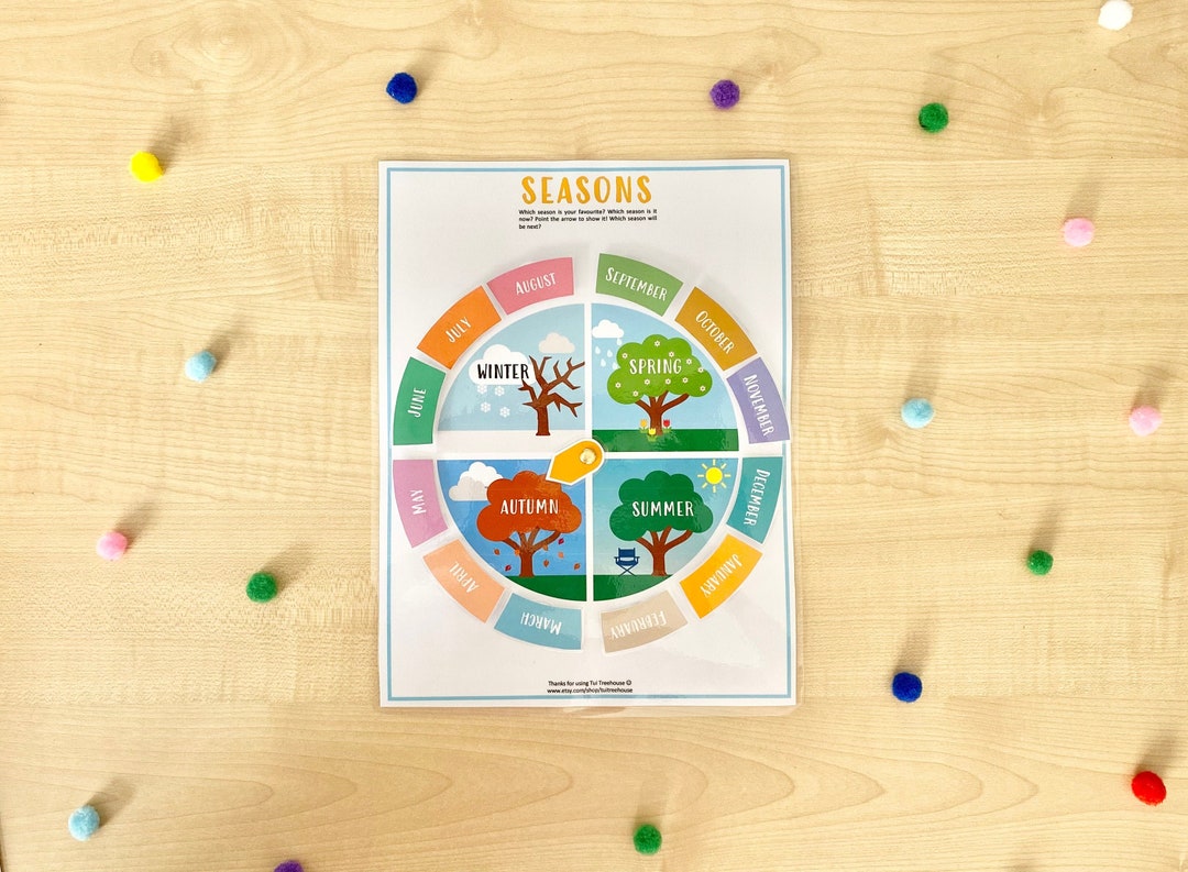 SEASON PRINTABLE, Months of the Year Busy Book Sheet and Perpetual ...