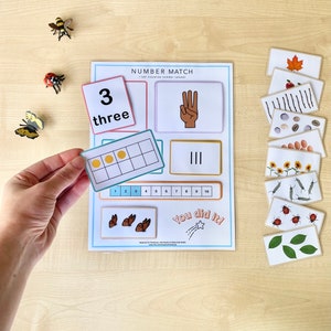 NUMBER MATCH Printable - Number Match Game, Busy Book, Number ...