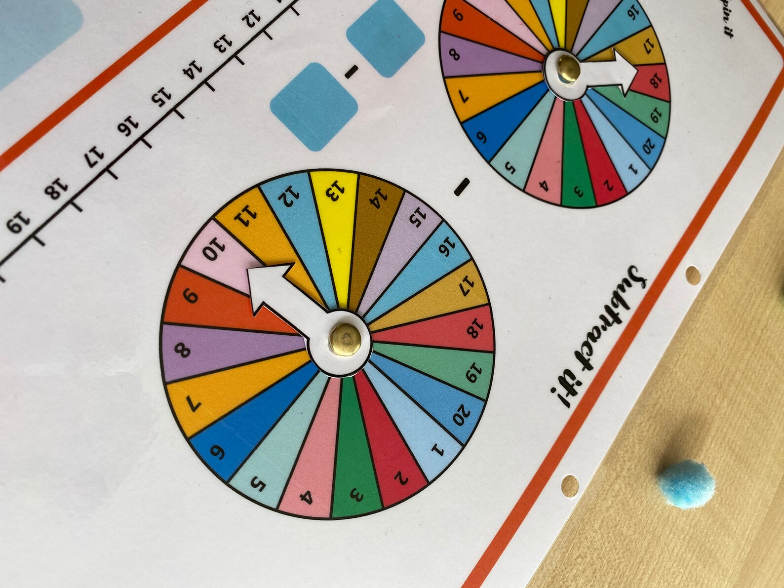 Subtract It Spin Wheel Learning Mat. Subtraction Practice - Etsy UK