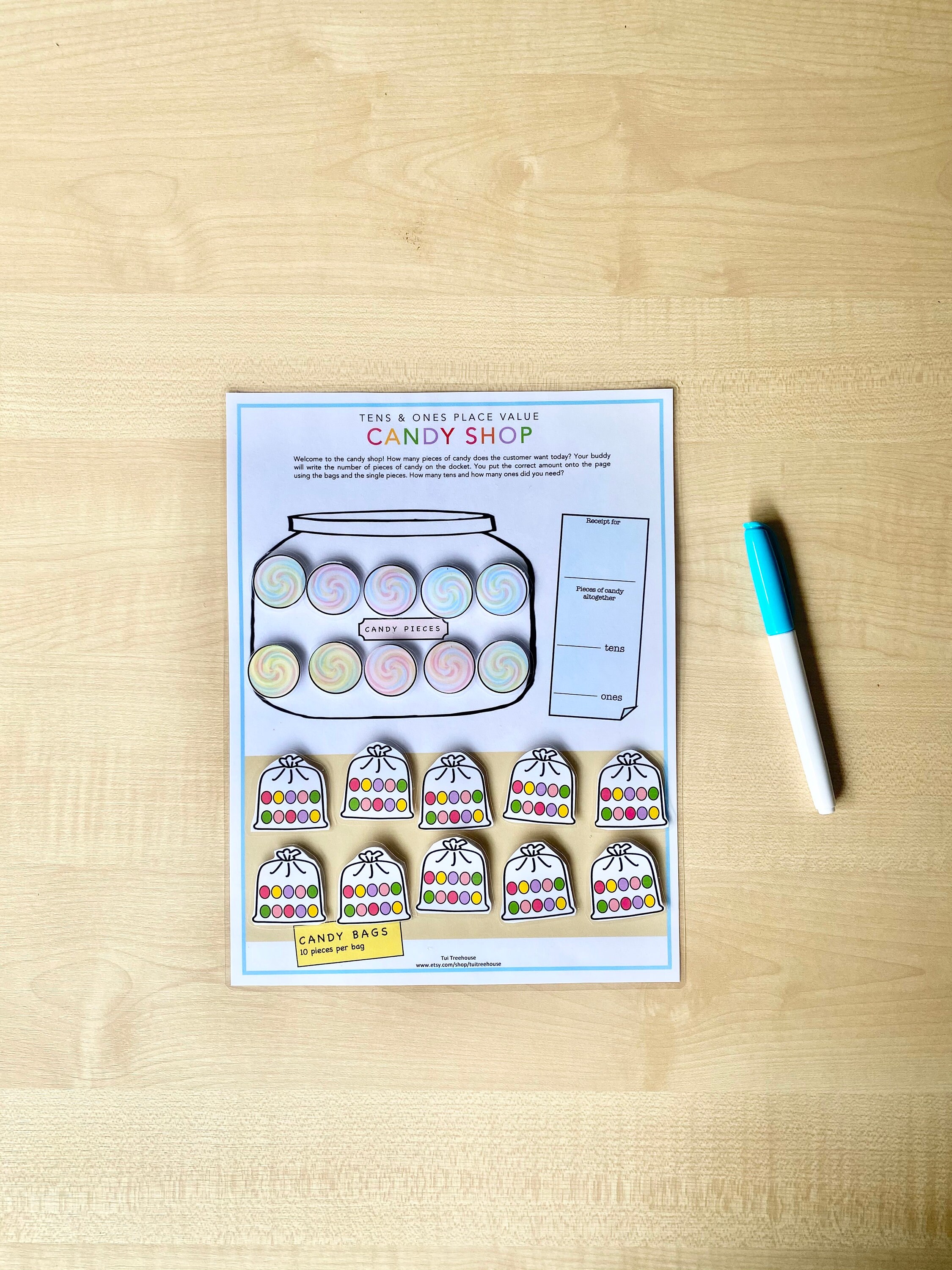 Place Value Candy Shop Printable Math Page, Pre-k Math Printable ...