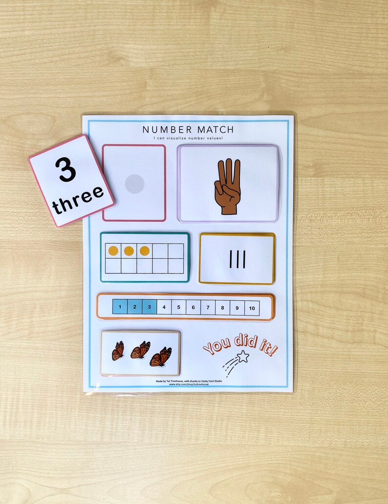 Number Match Printable Number Match Game Busy Book Number - Etsy