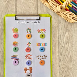 NUMBER MATCH GAME, Velcro Busy-book Game, Printable Pdf Files - Etsy