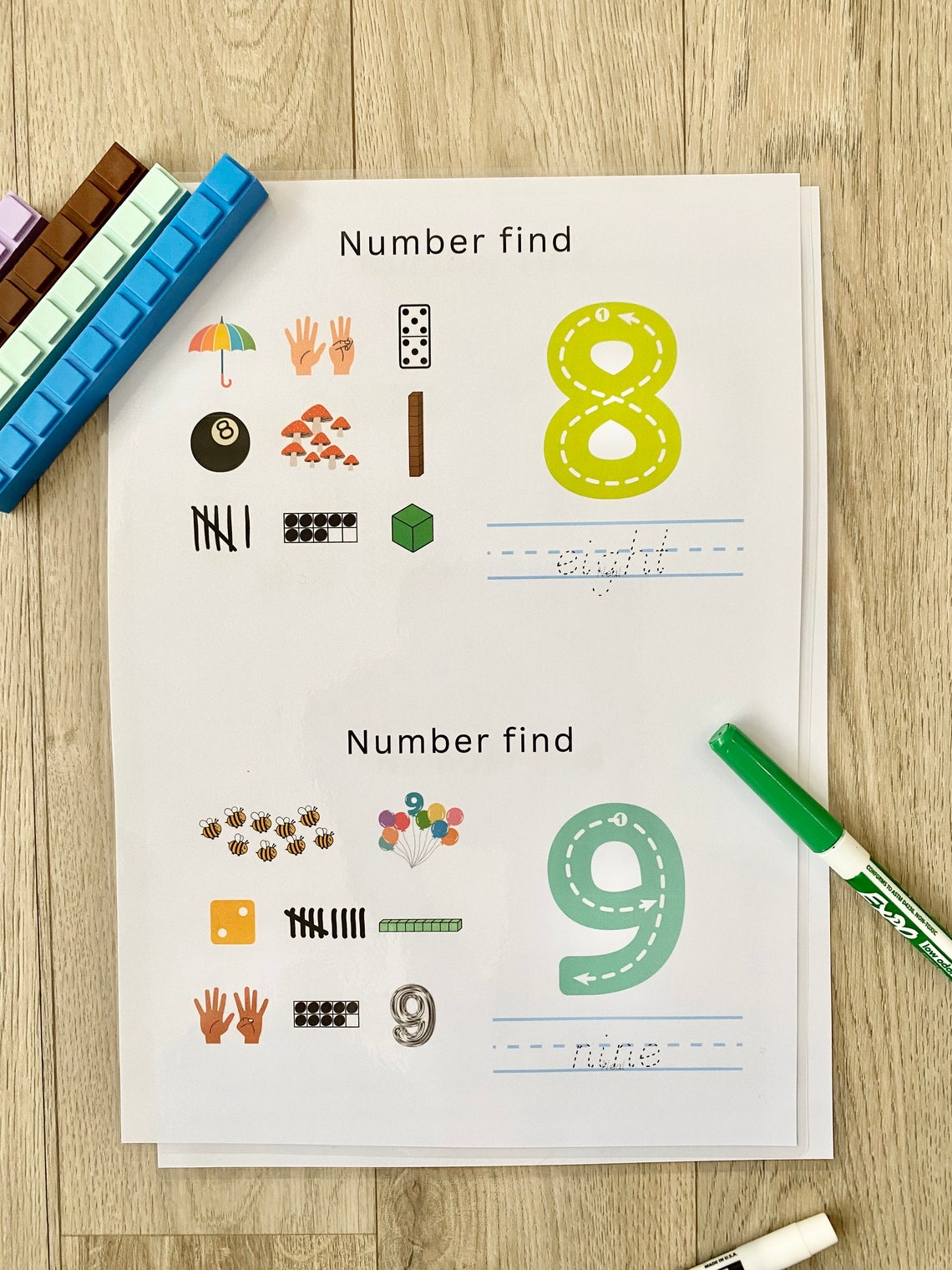 PRESCHOOL NUMBERS PACK - Count, Read, Write. Printable Pdf Files - Etsy