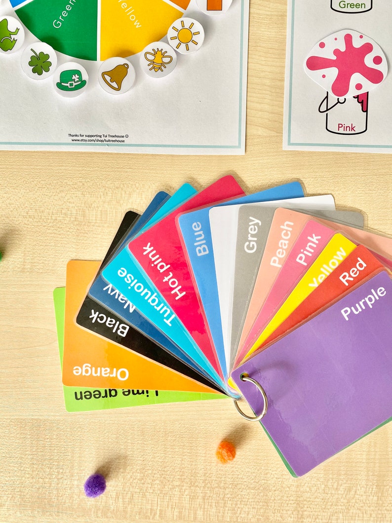 Color Flashcards, Printable Colour Cards, Color-sorting Mats, Preschool ...
