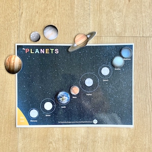 PLANETS Matching Game / Busy Binder Page. Solar System Printable, Space ...