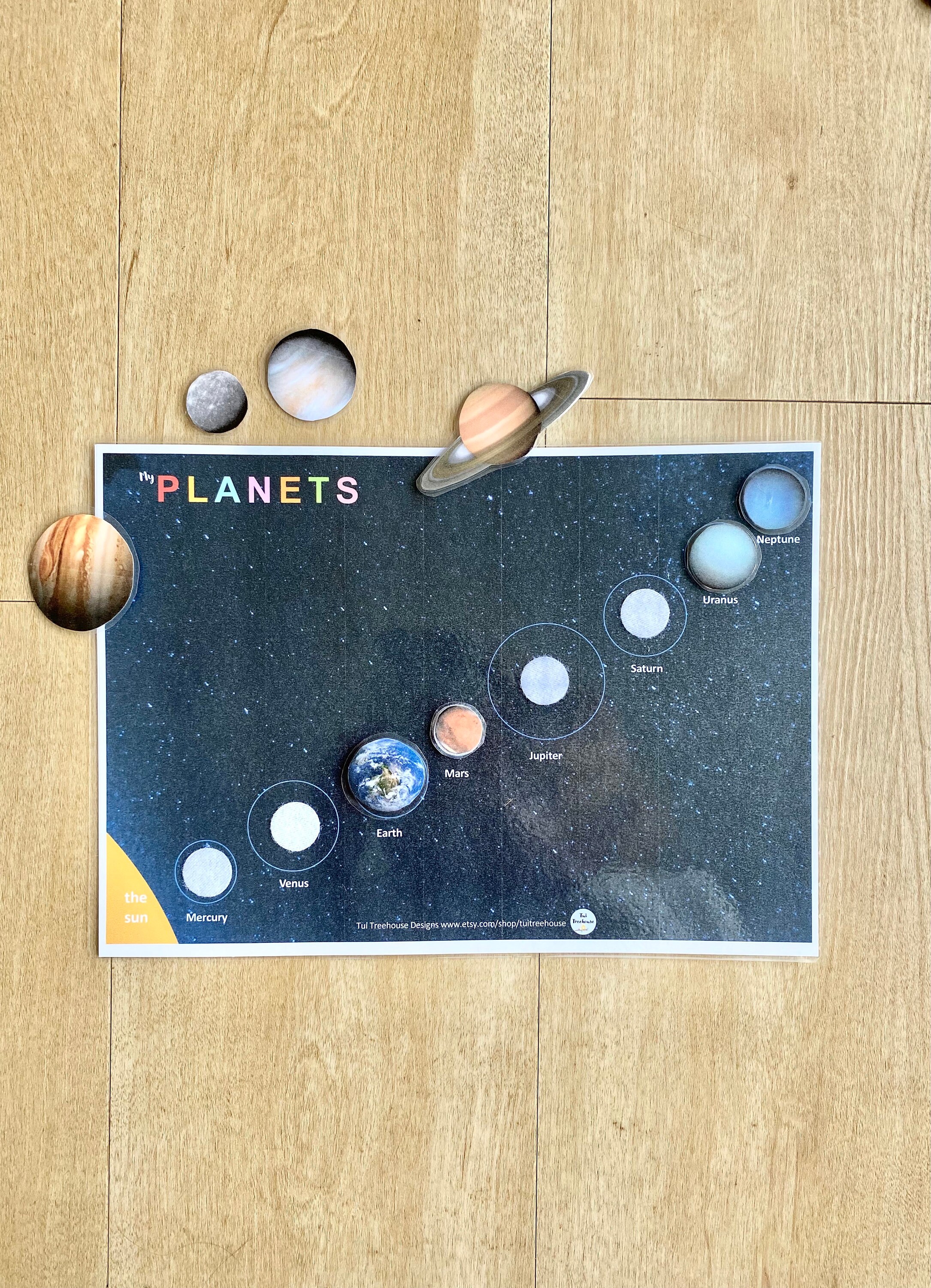 Planets Matching Game / Busy Binder Page. Solar System Printable, Space ...