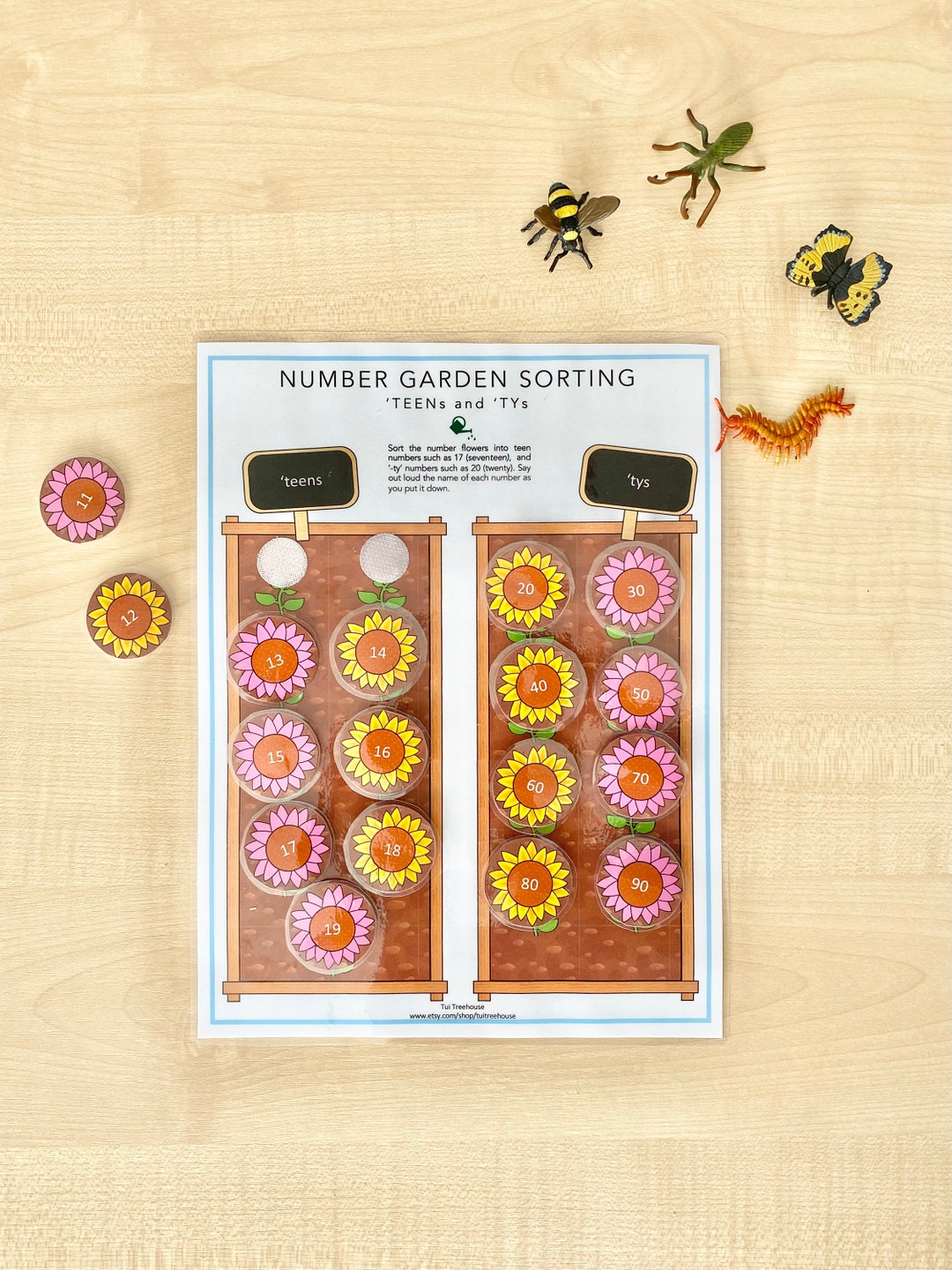 Math Teen-numbers Vs Tens Number Sorting Printable, First Grade Math ...