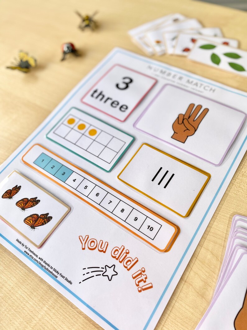 NUMBER MATCH Printable - Number Match Game, Busy Book, Number ...