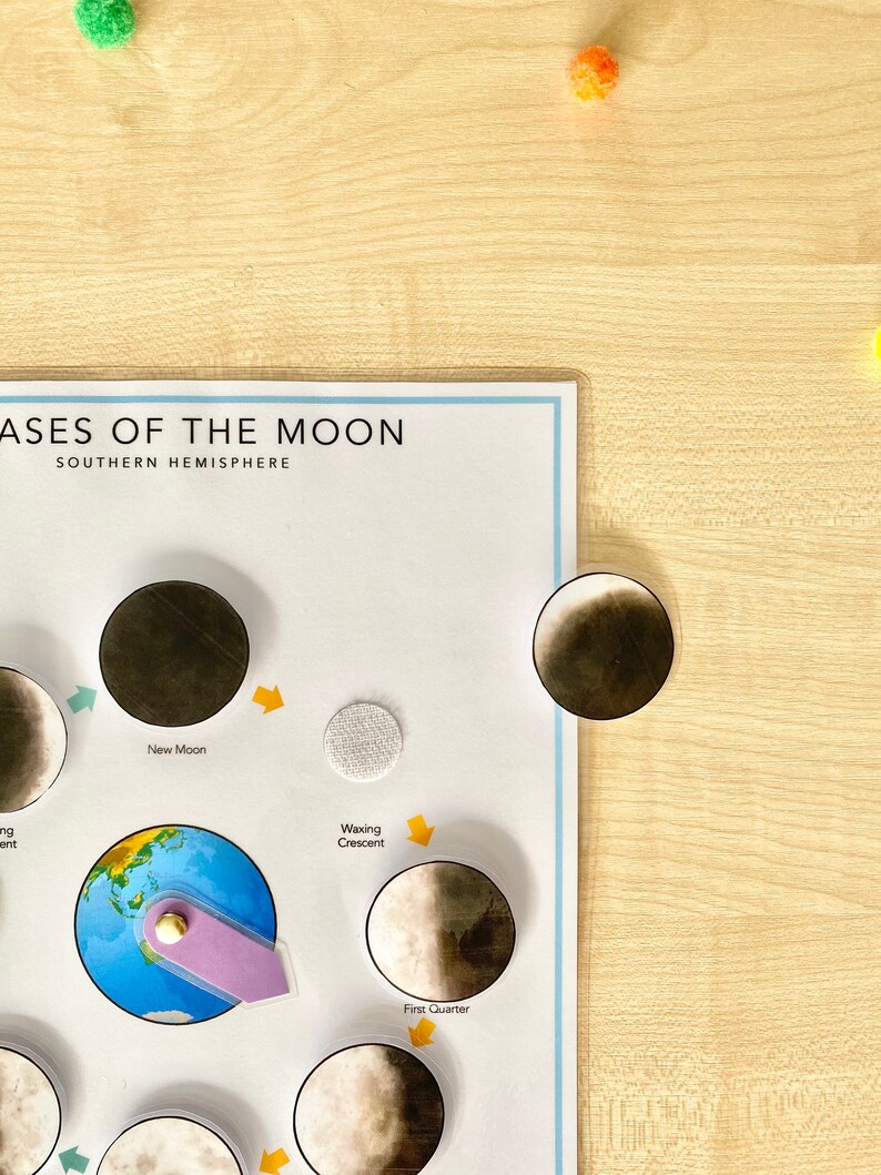 MOON PHASES Printable Busy Book Page, Lunar Cycle Printable ...