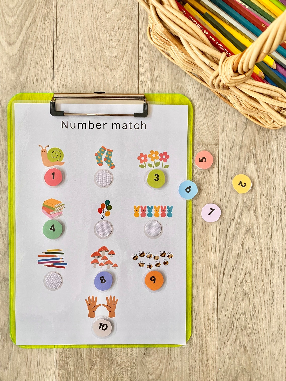 NUMBER MATCH GAME, Velcro Busy-book Game, Printable Pdf Files - Etsy