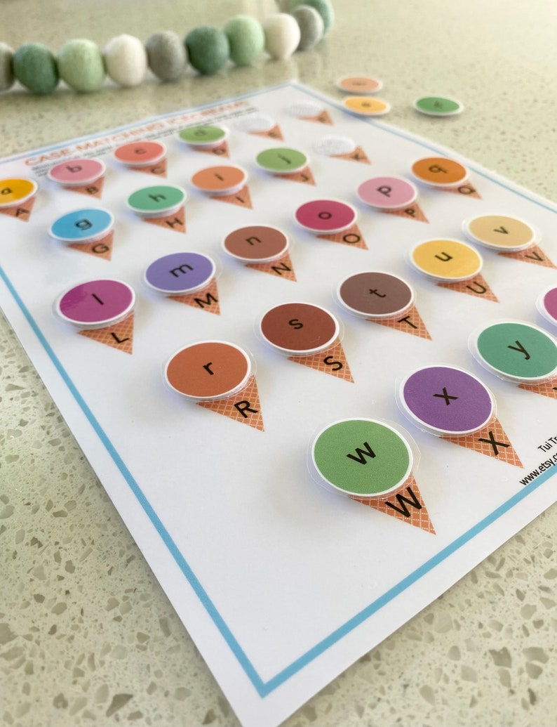 Lowercase and Uppercase Ice-cream Matching Game, Letter Matching ...