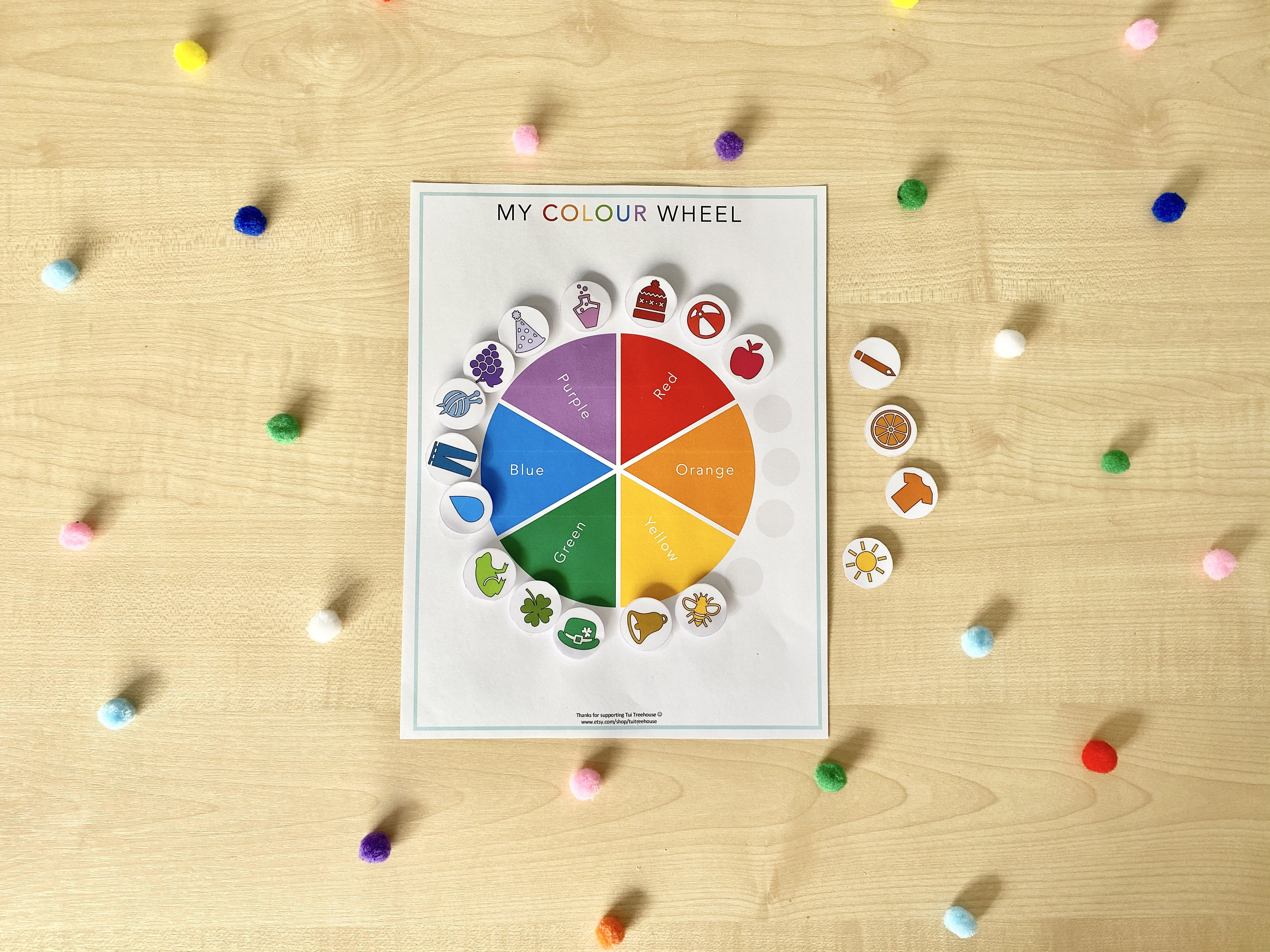 COLOUR WHEEL MATCHING, Color Matching, Preschool Colors Printable ...