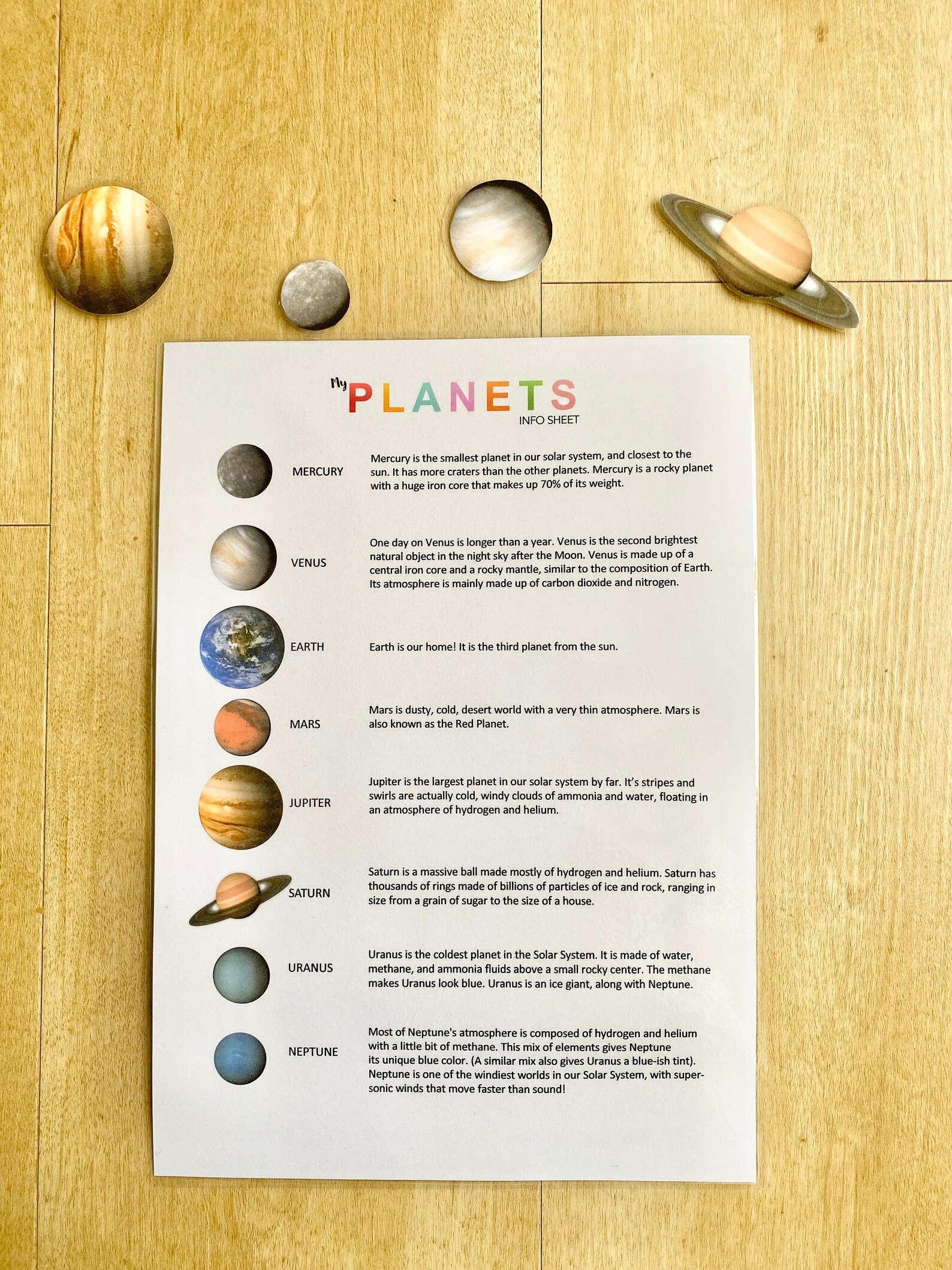 Planets Matching Game / Busy Binder Page. Solar System | Etsy