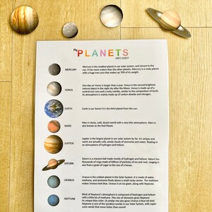 PLANETS Matching Game / Busy Binder Page. Solar System Printable, Space ...