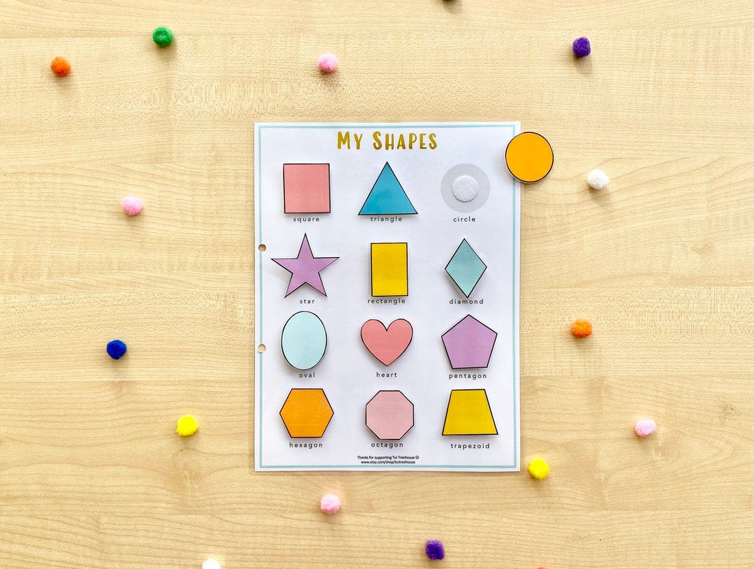 PRESCHOOL SHAPES Matching Game, Busy Binder Page, Busy Book, Shape ...