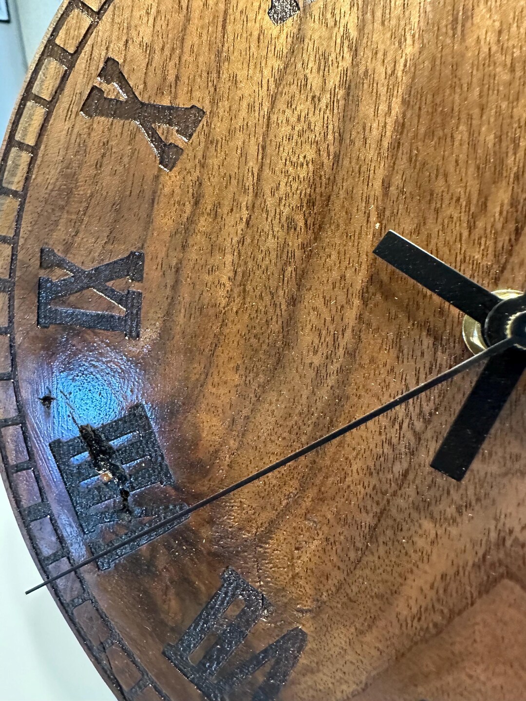 Handcrafted Black Walnut Analog Clock - Roman Numerals, Timeless ...