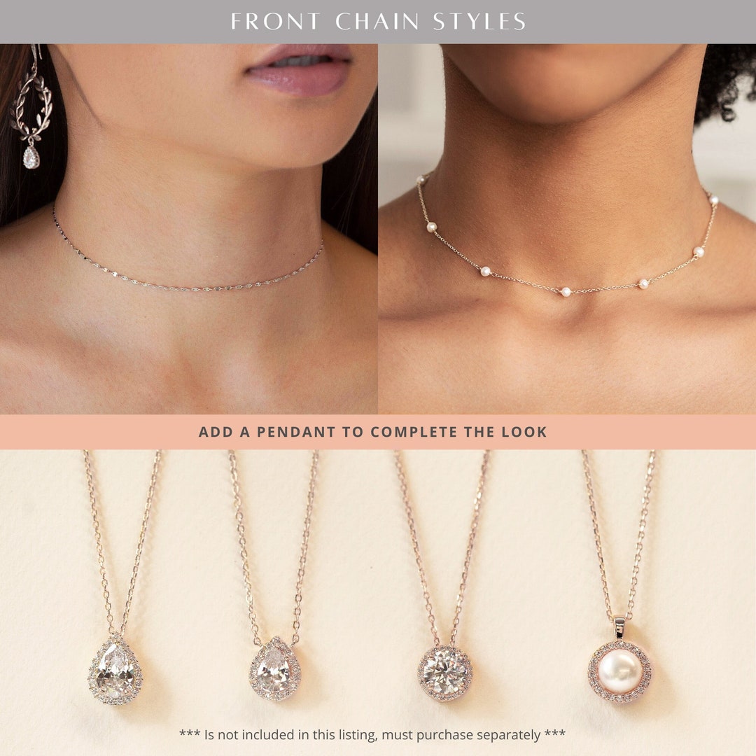 Pendant Necklace Add-on for Back Necklace, Wedding Jewelry - Etsy