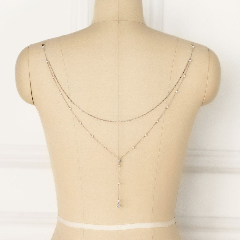 Pearl Back Jewelry Wedding Back Necklace Bridal Jewelry - Etsy