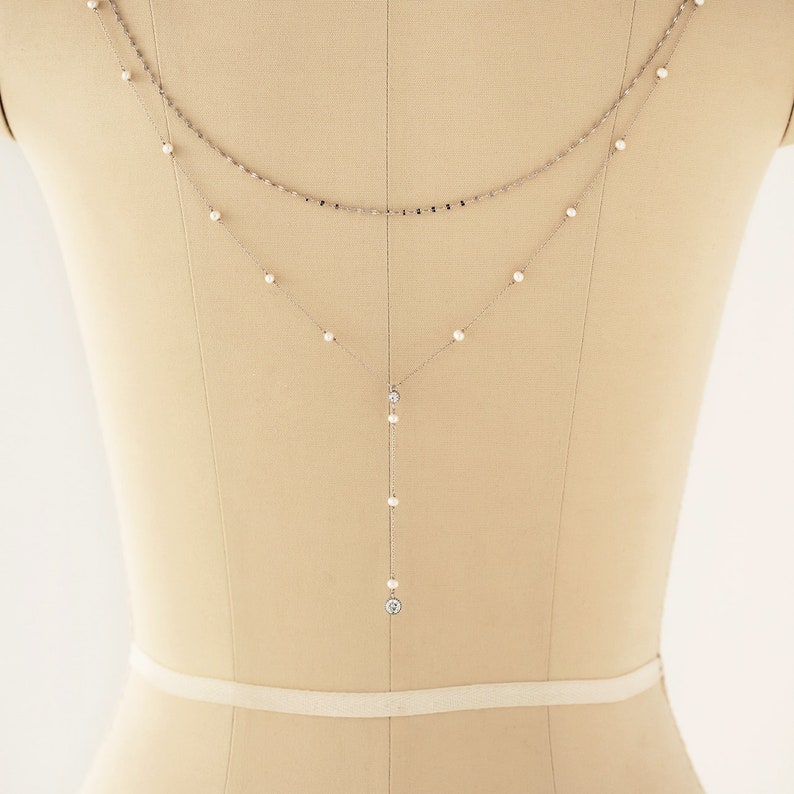 Pearl Back Jewelry Wedding Back Necklace Bridal Jewelry - Etsy