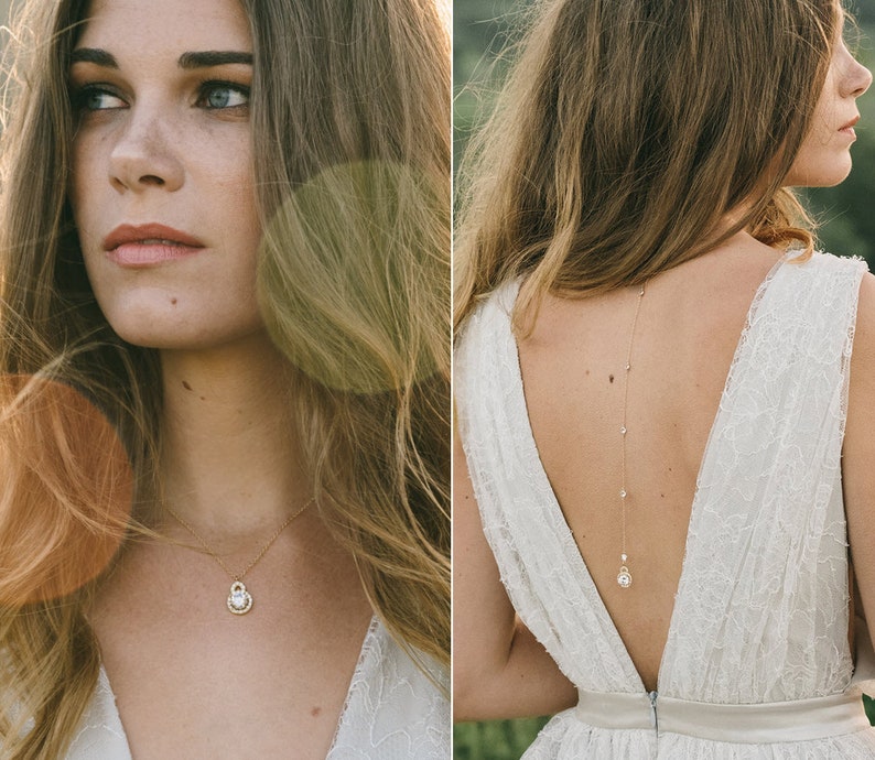 Backdrop Necklace Backless Dresses Bridal Body Jewelry Etsy