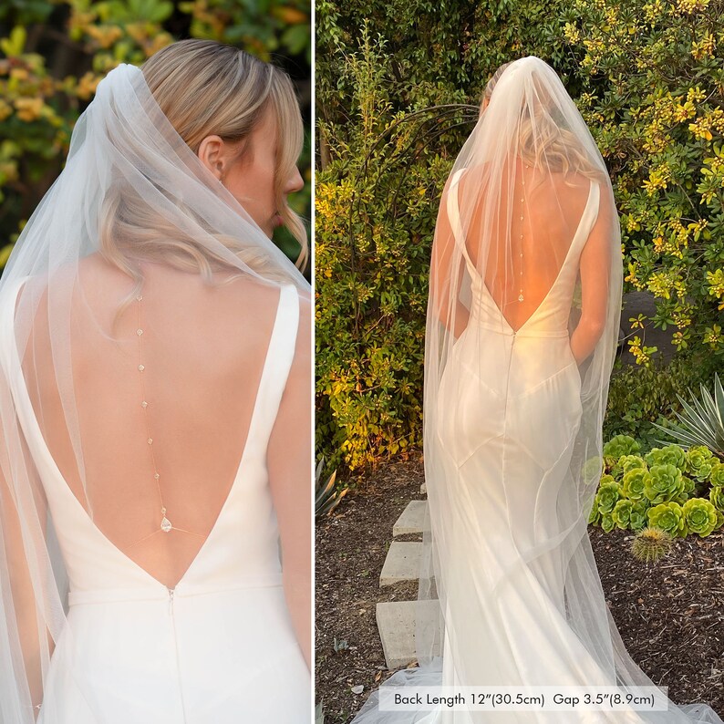 Wedding Jewelry Back Necklace Bridal Jewelry Set for Open - Etsy