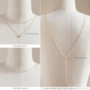 Pearl Back Necklace, Bridal Jewelry, Backdrop Necklace, Wedding Jewelry ...
