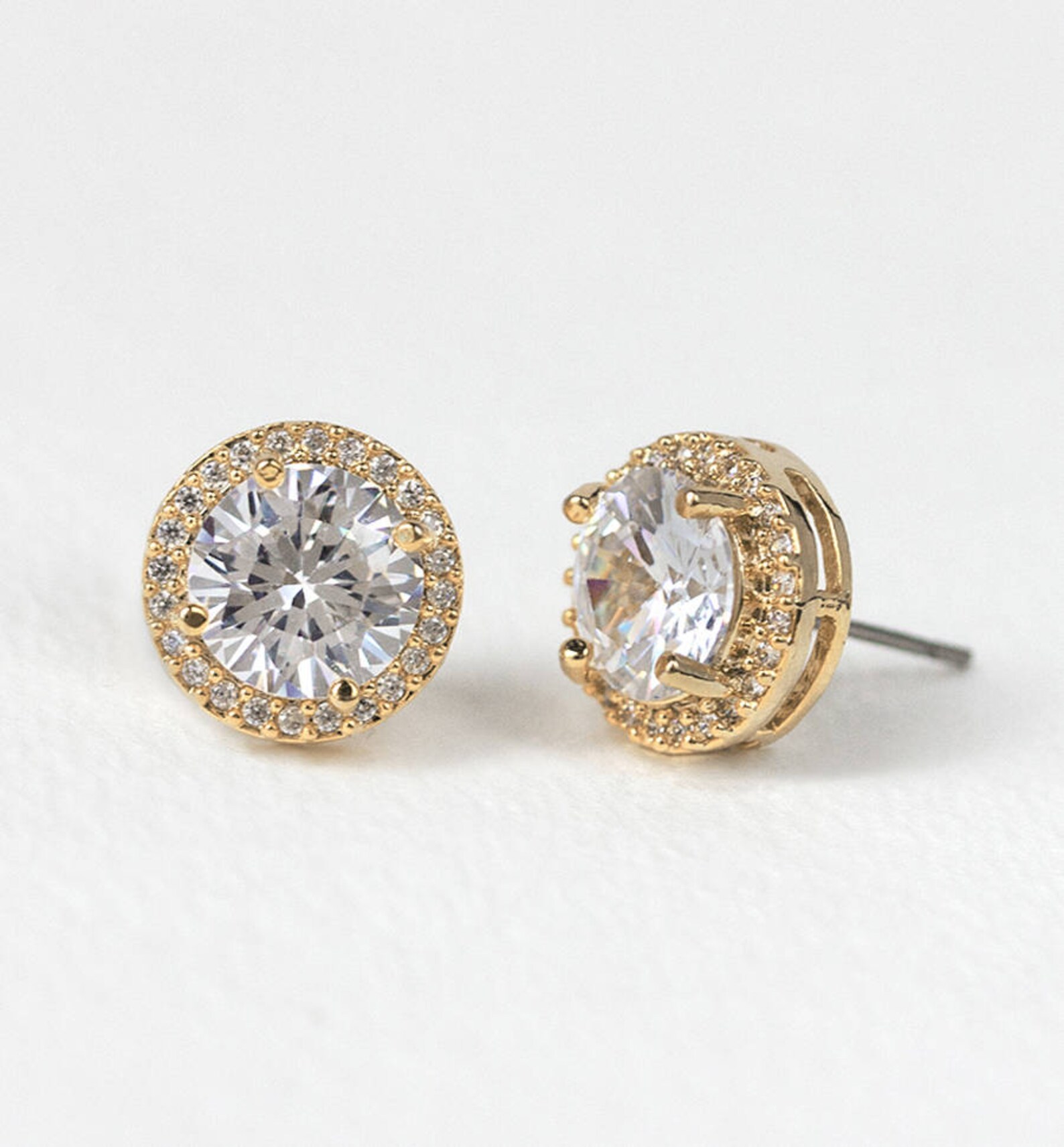 Bridal Jewelry Set Gold Earrings and Necklace Stud Earrings | Etsy